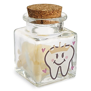 HAMUIERS Tooth Fairy Box, Baby Tooth Box for Lost Teeth, Glass Tooth Holders for Kids First Teeth Keepsake Box Gifts for Baby - Girl