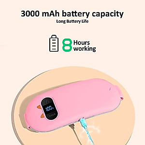 Heating Pad, Portable Cordless Menstrual Heating Pad 5s Fast Heating, Heating Pads for Cramps with 3 Heat Levels and 3 Massage Modes, Heating Pad for Back Pain Gift for Women and Girl(Pink)