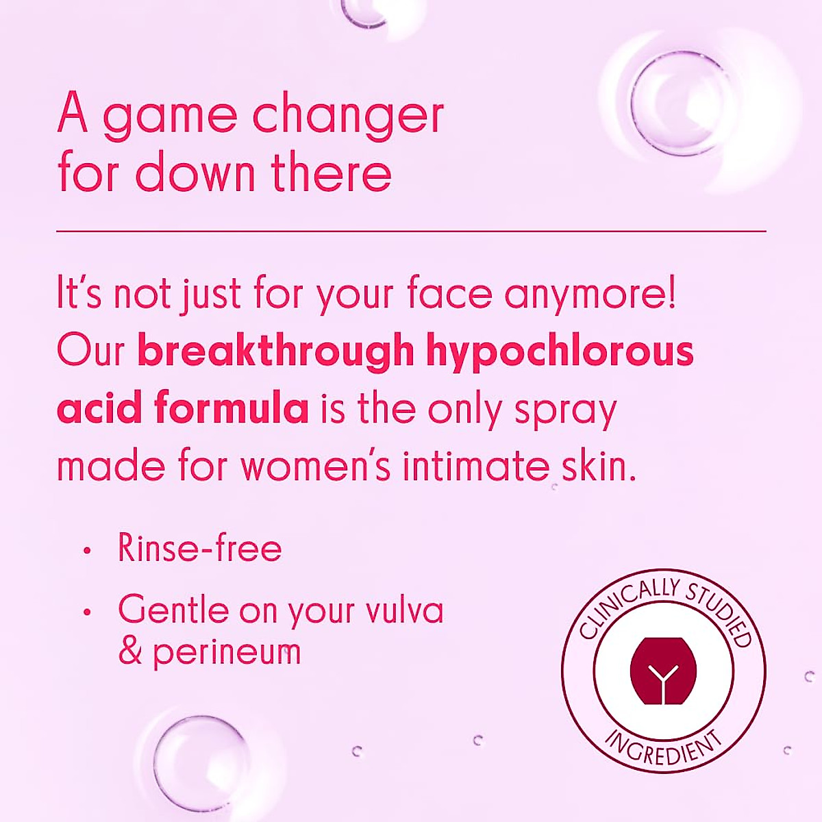 Love Wellness Intimate Skin Support I UTI Prevention and Cleanser Spray I Odor Removal & Itch Relief, Hypochlorous Acid Formula, pH-Balanced & Fragrance-Free, 4 fl oz