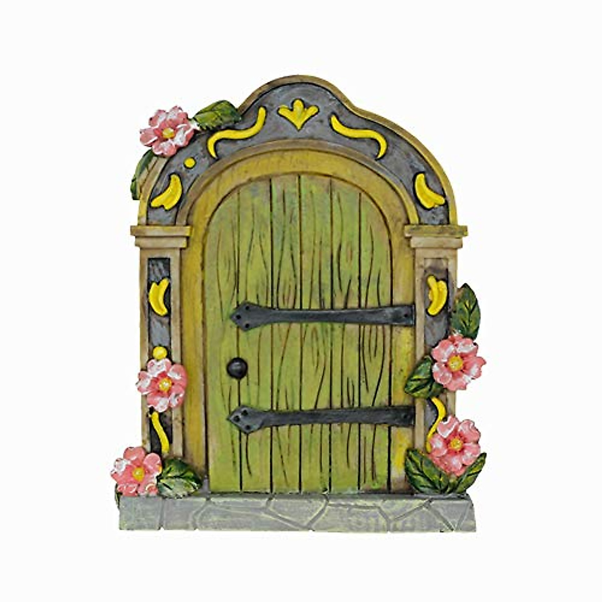 MUAMAX Fairy Garden Door Accessories Fairy Doors Wall Outdoor Mystical Miniature Garden Door for Tree Trunk (Green)