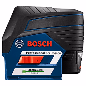 Bosch GCL100-80CG 12V 100ft Green Combination Laser Level Self-Leveling with VisiMax Technology, Fine Adjustment Mount & Hard Carrying Case