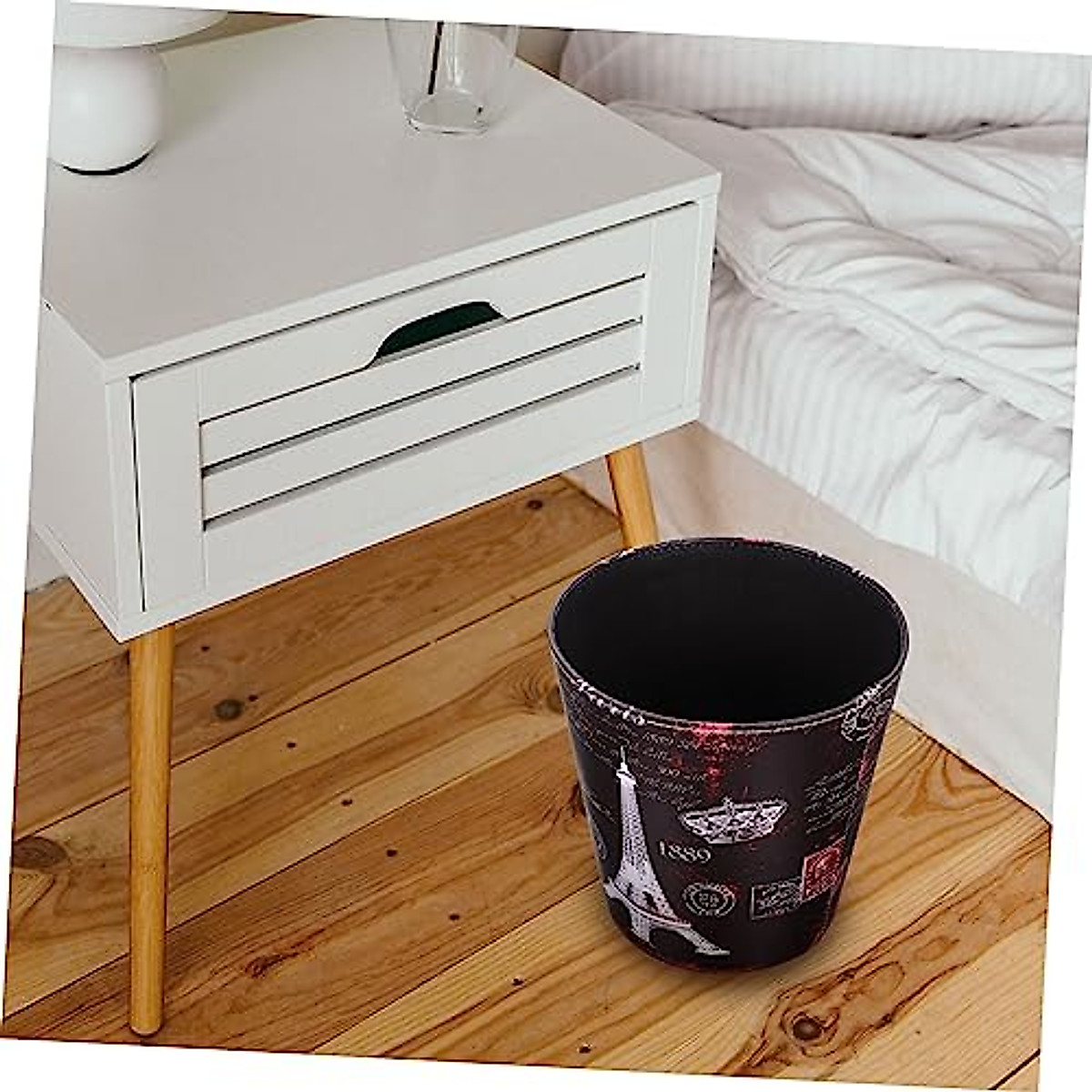 CHILDWEET Vintage Desk Trash Can Multi-Functional Waste Can Desktop Pen Holder Tabletop Mini Garbage Can for Office or Bedroom