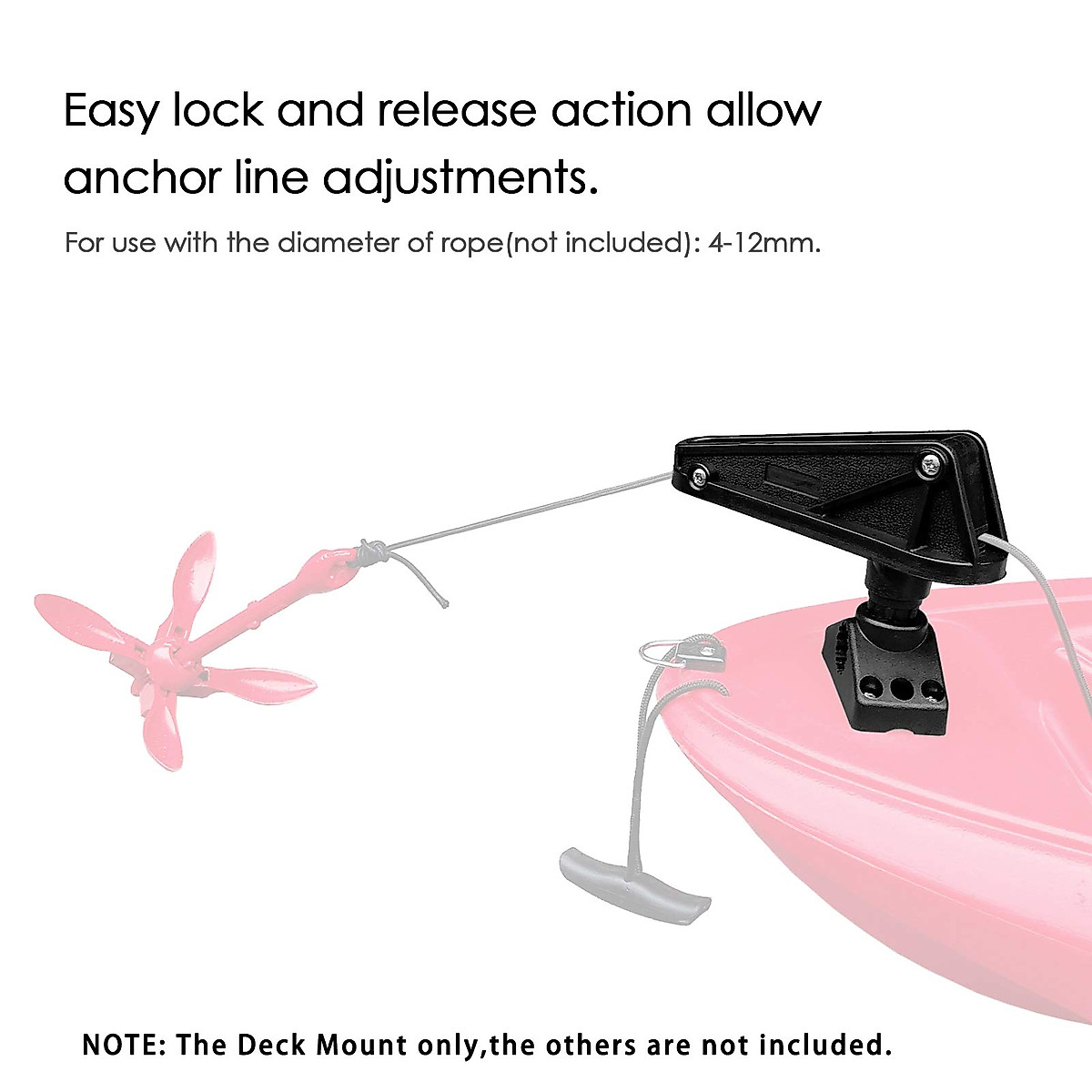 LIXADA Anchor Lock Kayak Anchor Lock Boat Anchor Lock with Release System Side Deck Mount for Kayaks Canoe Small Boat Fishing