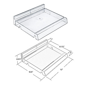 Azar Displays 225830-8COMP-CLR 8 Compartment Divider Bin Cosmetic Tray with Pushers - 8 Slots per Tray, 2-Pack, Clear