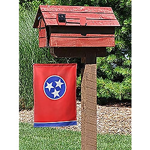 Tennessee State Flag, Double Sided Seasonal Garden Flag for Outside, Double Stitched Patio Decorative Yard Lawn Banner for All Seasons, 18"x12", Red Blue