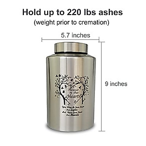 220 lbs Large Urns for Adult Male Female Ashes, Decorative Cremation Urn for Human Ashes(Tree of Love)