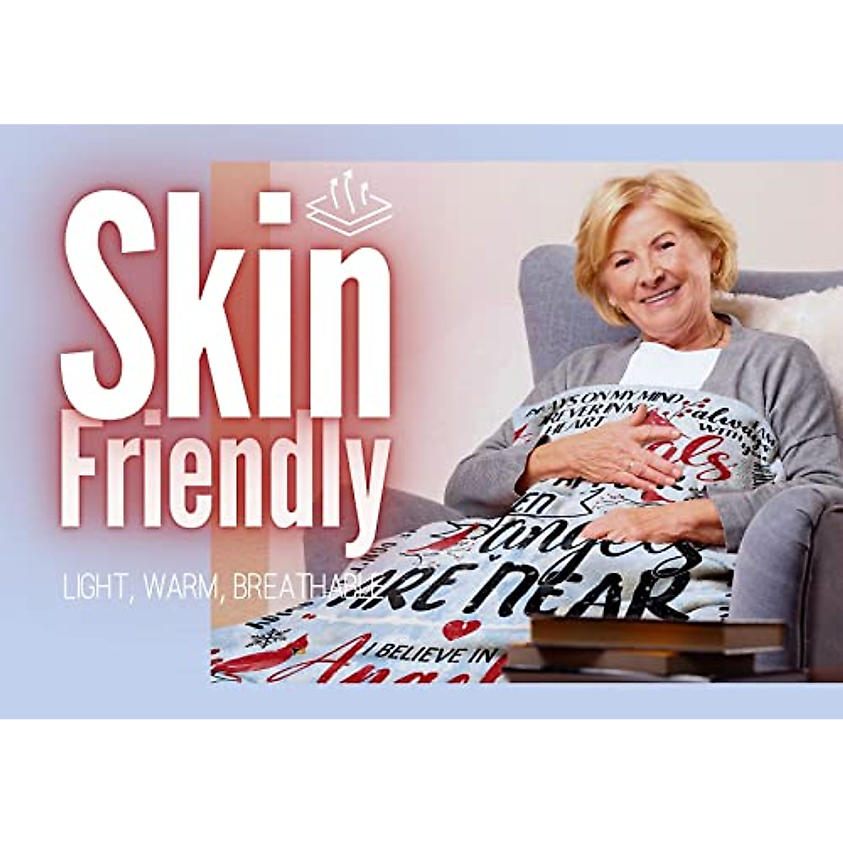 InnoBeta Cardinal Gift Throw (50"X 65") Memorial Gifts Flannel Blanket for Couch Bed Sofa Travelling Camping- Snow