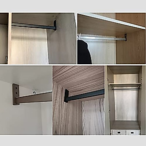 ZJKXJH Gray Closet Rod, Oval Wall Mounted Clothes Hanging Bar, Premium Aluminum No Rust Garment Rail Pole with Socket Set for Wardrobes, Cabinet, Laundry Room (Size : 150cm/59in)