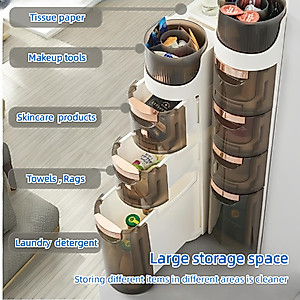 MOSAMNI 2-Tiers Slim Bathroom Storage, Waterproof Narrow Bathroom Floor Cabinet, Movable Bathroom Storage Organizer with Drawers for Small Spaces, Bathroom, Kitchen, Bedroom - Out of The Box