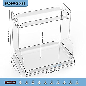 2 Tier Bathroom Countertop Organizer, Acrylic Vanity Tray for Spice Rack, Storage Shelf, Cosmetic & Make-up Storage, Under Sink Organizer for Bathroom, Kitchen, Living Room, Bedroom, Dressing Table