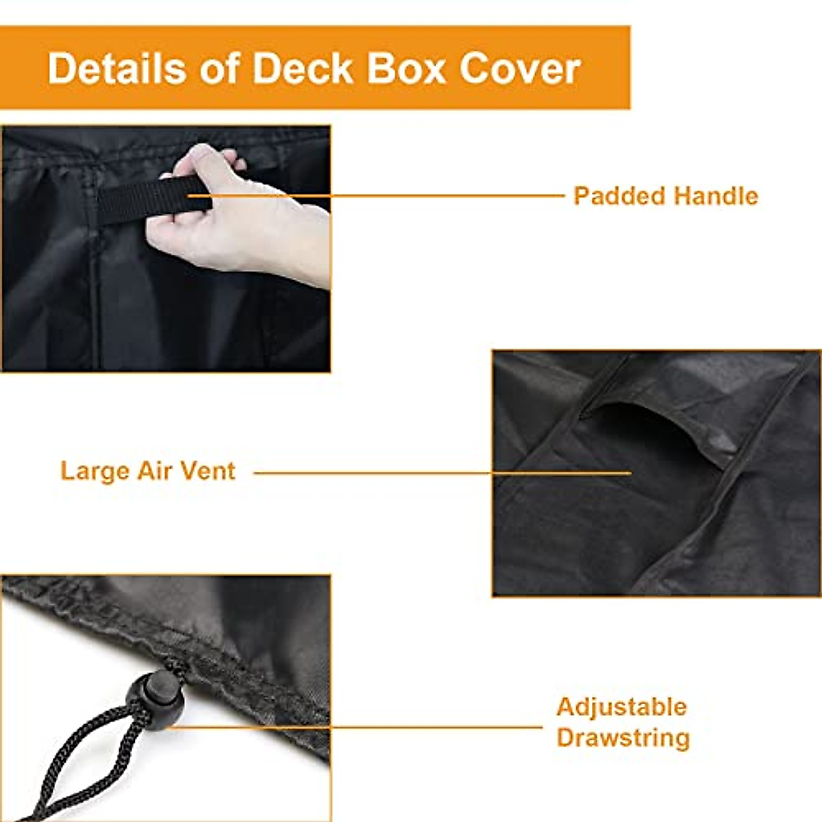 Fenghome Deck Box Cover for Keter City 30 Gallon Resin Deck Box, Waterproof Patio Storage Box Cover Outdoor Cushion Storage Box Cover -23 x 18 x 22 Inch
