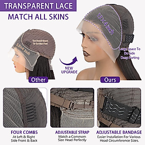 Starmo Bob Wig Human Hair 13x4 HD Lace Front Wigs Lace Frontal Short Straight Bob Wigs with Baby Hair Pre Plucked Glueless Natural Hairline 150% Density Natural Black 12 Inch