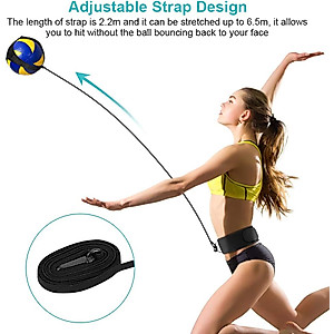 Volleyball Training Equipment Aid, Adjustable Solo Practice Soccer Volleyball Trainer, Volleyball Practice Rope for Serving, Spiking, Swing, Return Ball