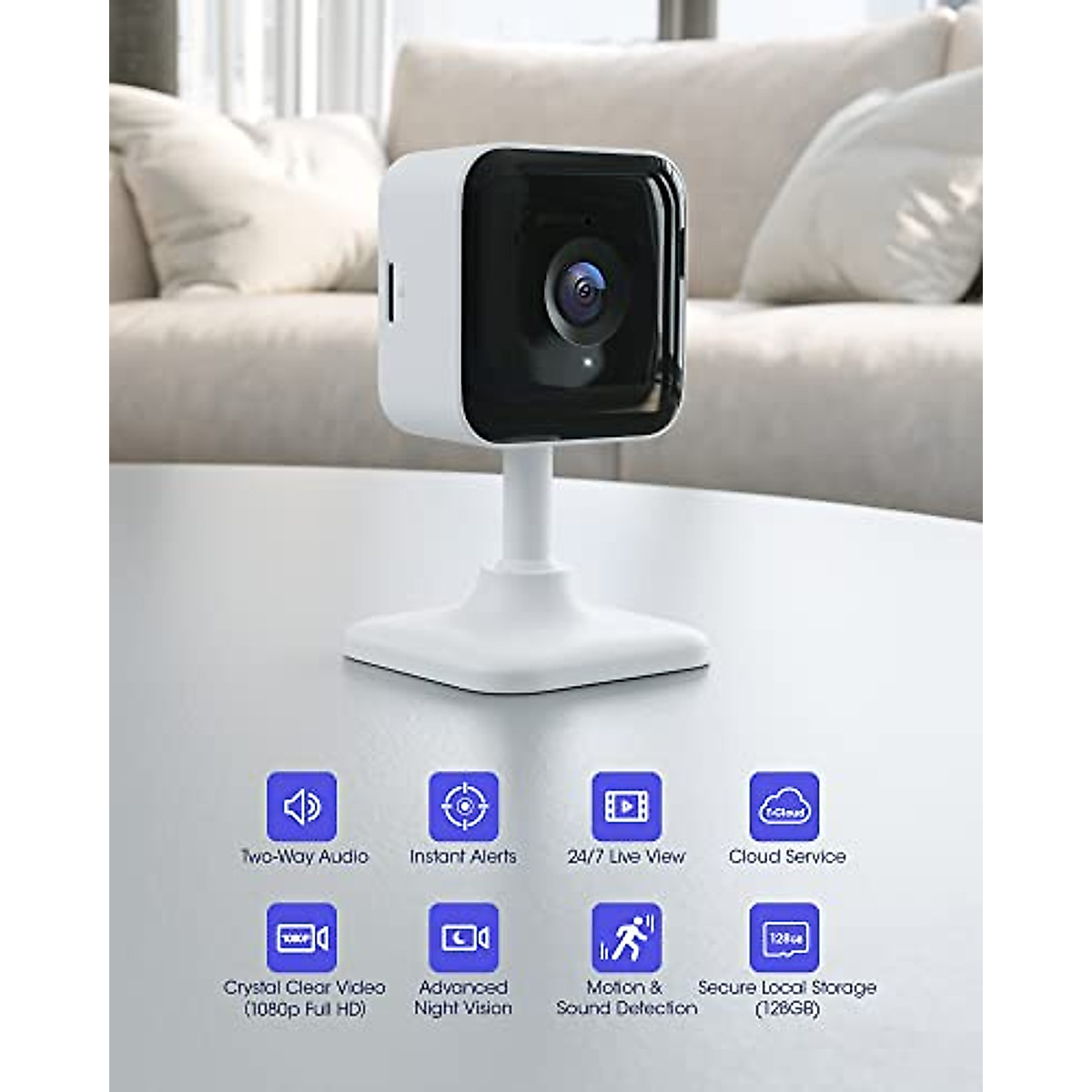 Xbro Security Camera and Baby Monitor, 1080P HD WiFi Indoor Camera Includes Night Vision, Motion&Sound Detection, 2-Way Audio, Cloud & SD Card Storage, Work with Alexa and Google Assistant, 3 Pack