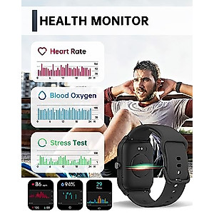 Smart Watch for Men Women, Answer Make Call, Alexa Built-in, 1.8" Touch Screen Fitness Tracker for iphone Android with 100+ Sport Modes, Heart Rate Blood Oxygen Sleep Monitor, IP68 Waterproof watch