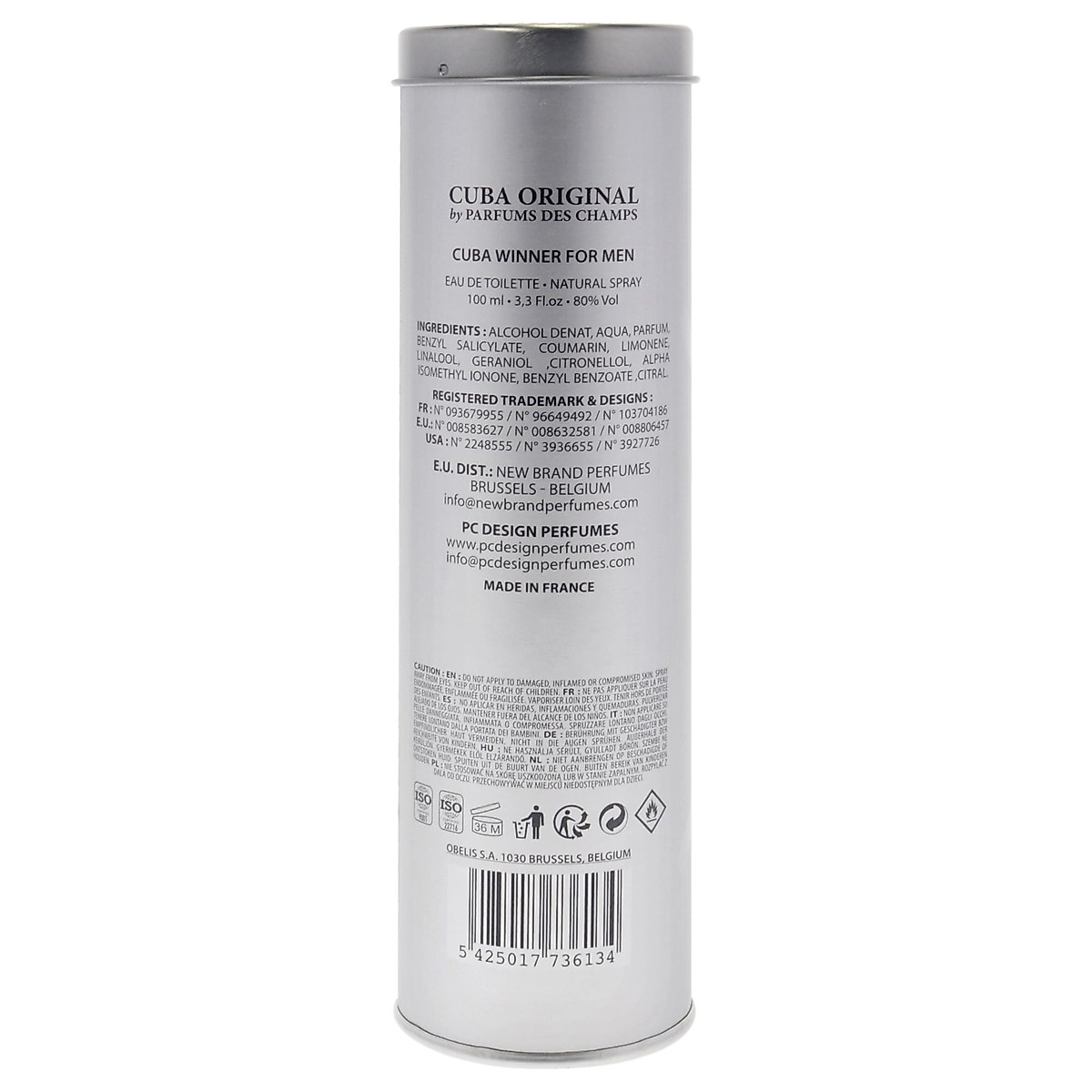 Cuba Winner Eau de Toilette Spray for Men, Multi color, 3.3 Ounce, 100 Ml