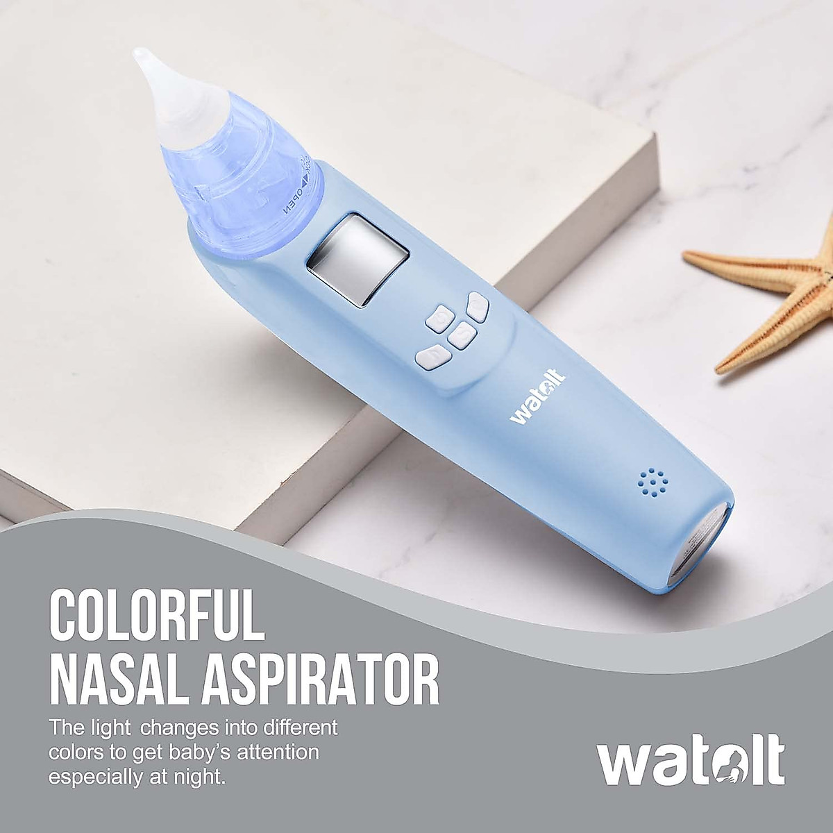 Watolt Baby Nasal Aspirator - Electric Nose Suction for Baby - Automatic Booger Sucker for Infants - Battery Powered Snot Mucus Remover for Kids Toddlers
