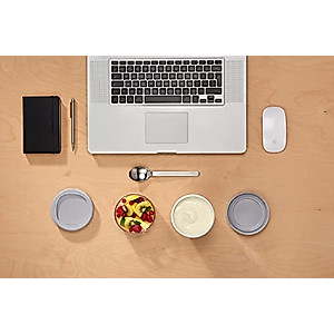 MEPAL, Lunchpot with 2 Lids, a Detachable Small Storage Container for Nuts or Fruit, Portable, BPA Free, Nordic White, 500ml+200ml|17oz + 6.7oz, 1 Count