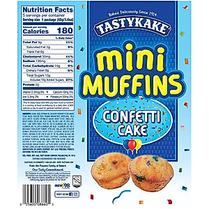 TastyKake Confetti Cake Mini Muffins, 5 Pouches per Box, 8 Oz, 8.0 Oz - 3 Pack