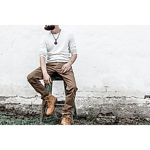 YATOJUZI Amethyst Healing Crystal Necklace Pointed Pendant Necklaces Adjustable Rope Natural Pyramid Gemstone Stone Necklace Reiki Quartz Jewelry for Women Men