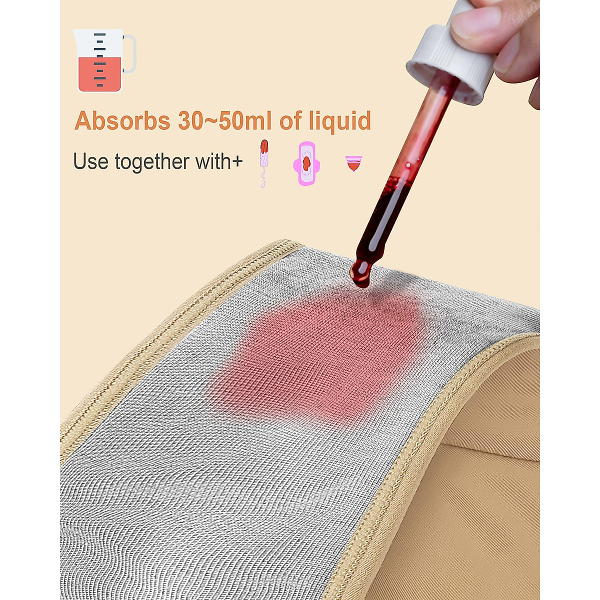 Intiflower Period Underwear for Women, Leakproof Period Panties, Lace Menstrual Underwear Breathable & Soft