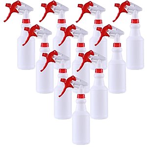 Looknniy 10 Packs 16oz Empty Spray Bottles Plastic Heavy Duty Refillable Spray Bottles with Adjustable Nozzle and Measurements for All Purpose Cleaning Solutions