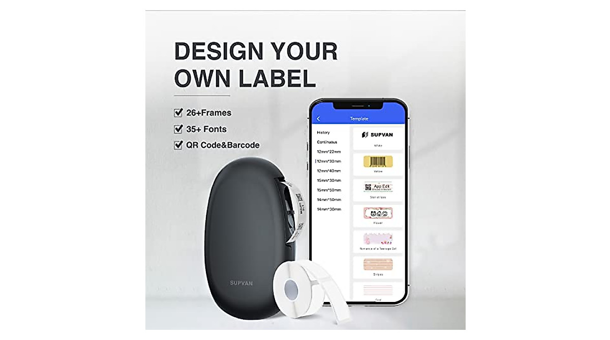 Organize Easily with SUPVAN E10 Portable Label Maker - App Control