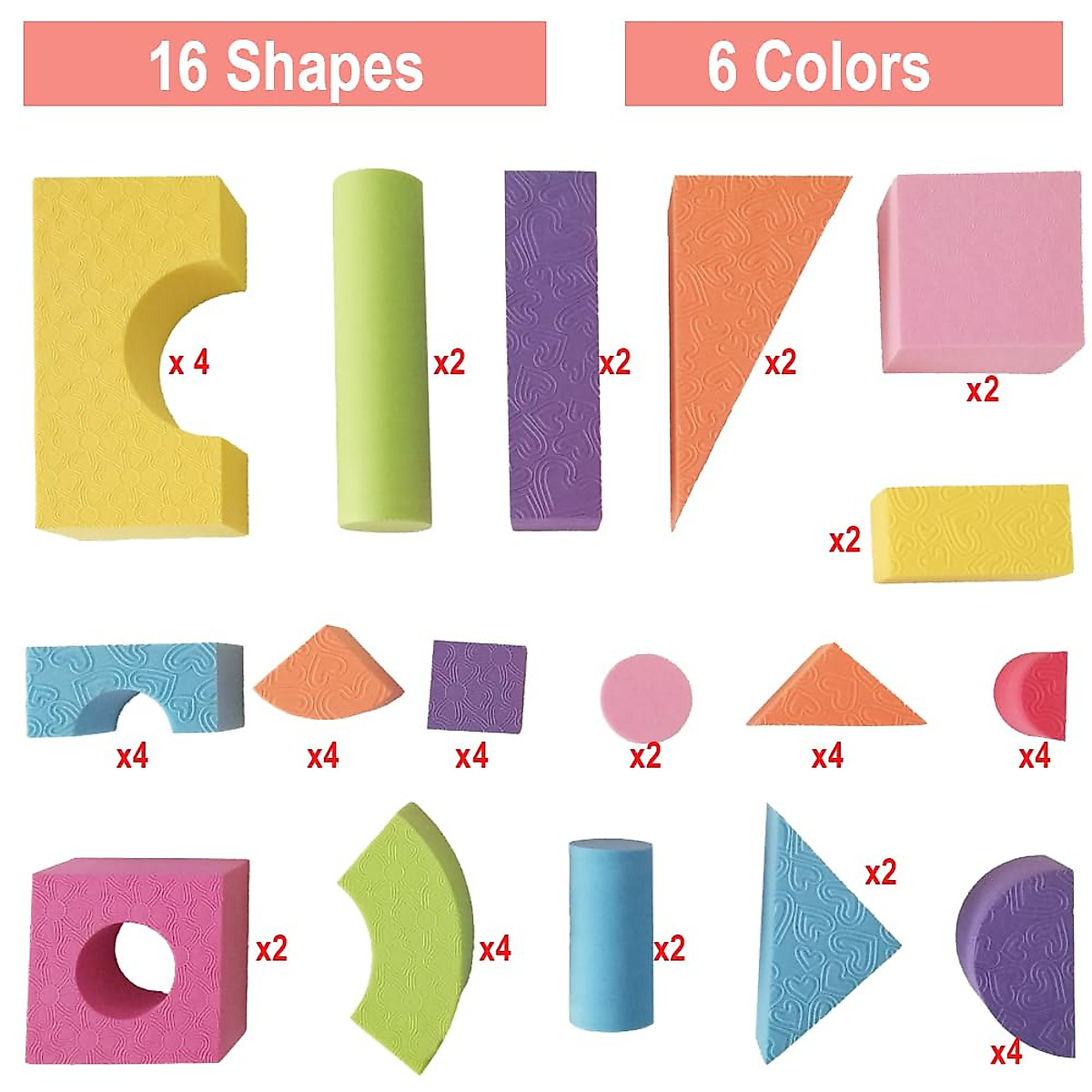 MOBU Foam Building Blocks for Toddlers 1-3, 50 PCS Educational Soft Building Blocks for Kids Playing Indoor Outdoor Bathroom Bathtub or Beach (Reusable Storage Bag)