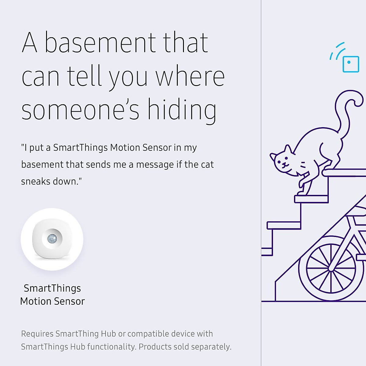 Samsung SmartThings GP-U999SJVLBAA Magnetic Motion Sensor, White, 1 Count (Pack of 1)