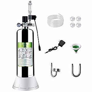 ZRDR CO2 Generator System Carbon Dioxide 2L with Dual Gauge Display Pressure Gauge Automatic Pressure Relief Valve Bubble Counter for Plants Aquarium, Stable Output