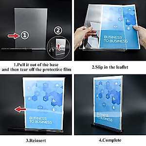 6Pack Acrylic Sign Holder 8.5x11 Vertical ,Clear Sign Holder Double-Sided ,Plastic Flyer Stand Menu Table Display Holders,Acrylic Paper Holder Plastic Picture Frames for Office Restaurants Show Fair