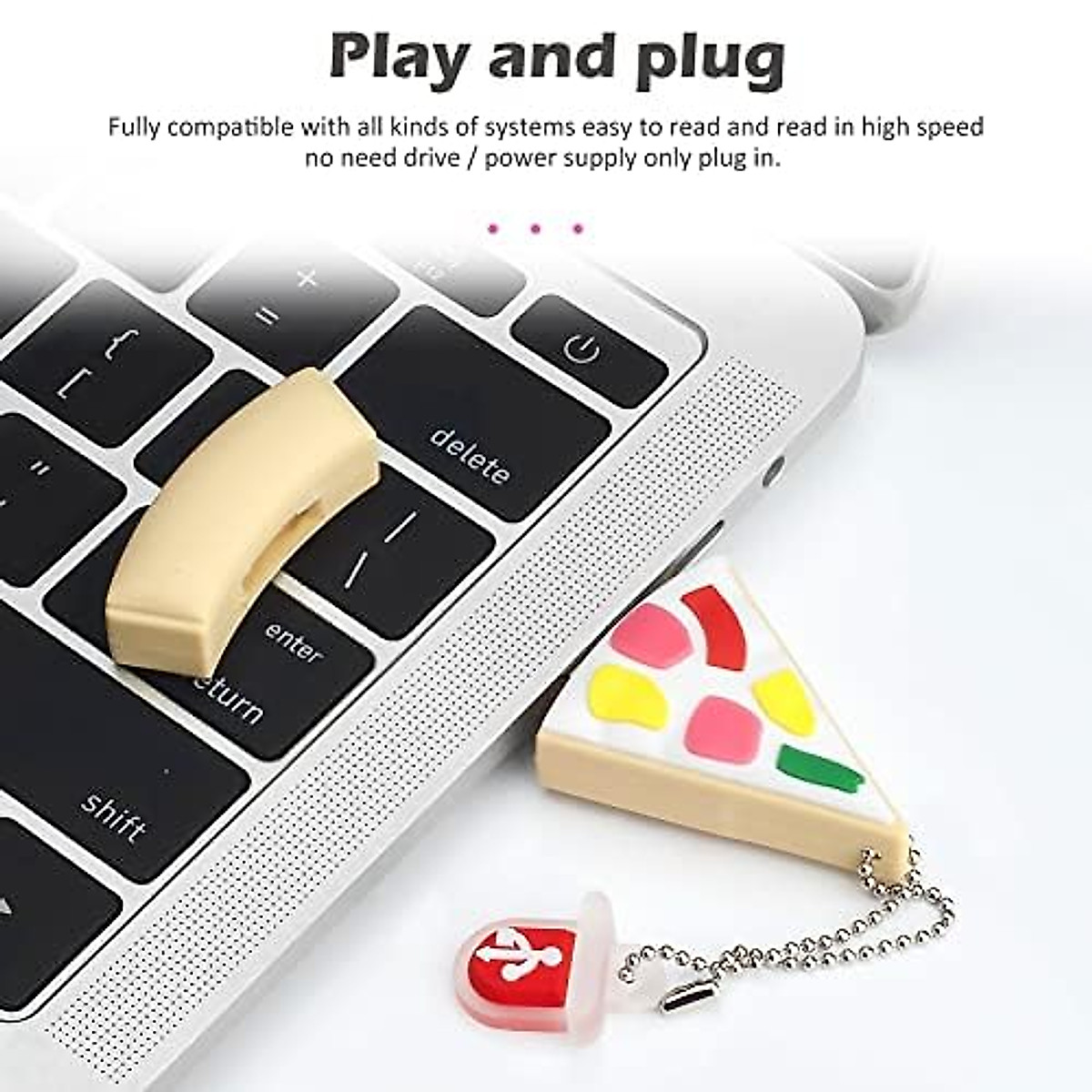 32GB USB Flash Drive Pizza-Shaped, BorlterClamp Novelty USB Drive Thumb Drive Memory Stick for External Data Storage