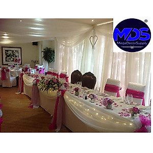 MDS Pack of 5 Yards Long Bridal Solid Sheer Organza Fabric Bolt for Wedding Dress, Fashion, Crafts, Decorations, backdrop, Christmas Craft Supplies, Silky Shiny Organza Fabrics 44” Wide - Black