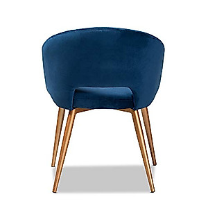 Baxton Studio Dining Chairs, Navy Blue/Gold