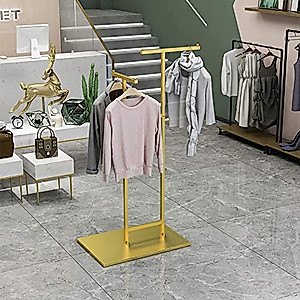 QQXX Adjustable Height Clothes Rack,Industrial Pipe Clothing Rack,Commercial Clothing Garment Racks,Heavy Duty T-Shaped Cloth Display Rack Hanger Metal Storage Shelves for Hanging Clothes