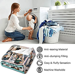D-Story Custom Blanket with Photos, Personalized Happy Birthday Blankets with Family Pictures Text, Birthday Gifts for Mom, Dad, Adults, Kids, Friends,Aunts Sisters, Made in USA
