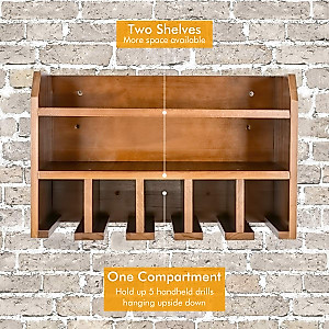 XCSOURCE Power Tool Organizer Storage, Drill Holder Wall Mount Drill Charging Station, Garage Tool Wall Cabinet Storage, Wood Cordless Drill Tool Organizer for Workshop Workbench (Easy Assembly)