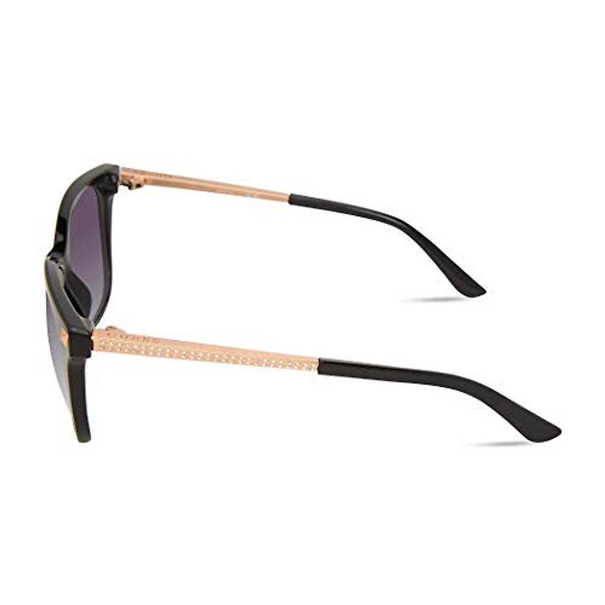 GUESS Women's Stud Acccent Square Sunglasses, Shiny Black, 56mm