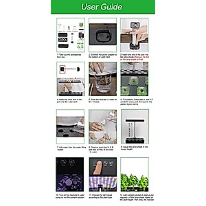 COLIBEN 12 Pods Hydroponics Growing System,Indoor Garden with 36W Full Spectrum LED Grow Light,Auto-Timer,Adjustable Height, Silent Water Pump,4.5L Water Tank,Herb Garden Germination Kit (12 Sponges)