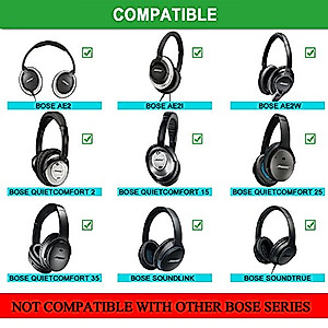 Jecobb Replacement Ear Pads Kit Ear Cushions for Bose QuietComfort 2, Quiet Comfort 15, QuietComfort 25, QC 35, Ae2, Ae2i, Ae2w, Sound True, Sound Link (Around-Ear Only) Headphones (Apricot)