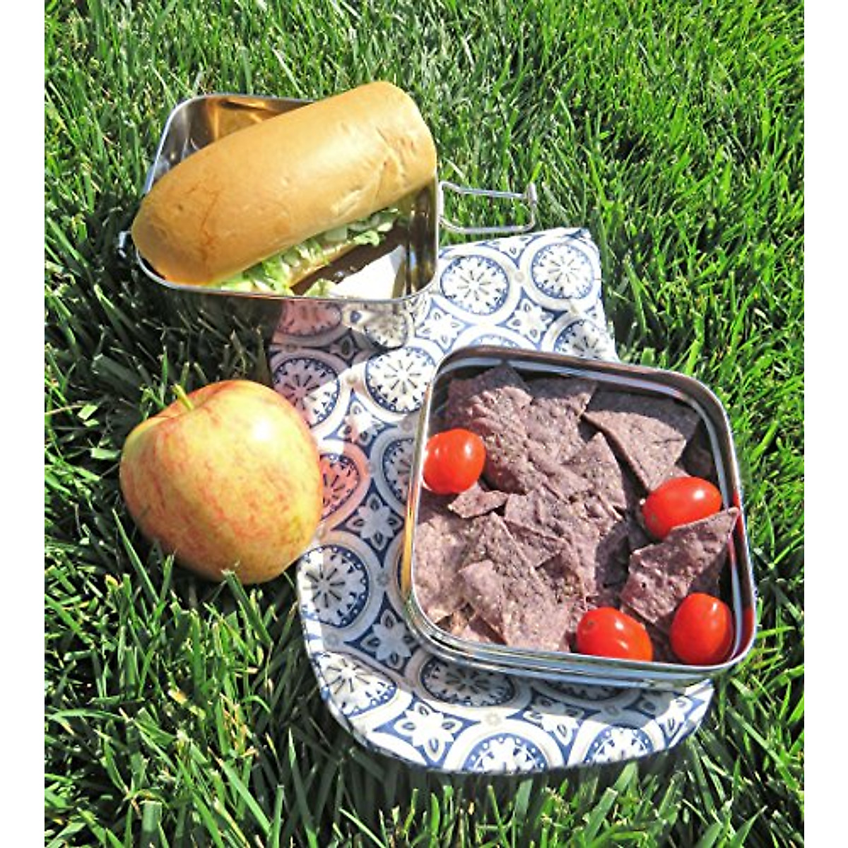 Lifestyle Block Stainless Steel Double Layer 2 Compartment Lunch Box - Compare to Eco Lunchbox