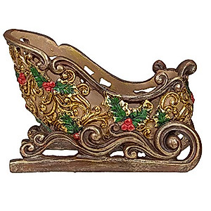 Northlight 8.75" Brown and Gold Sleigh Tabletop Christmas Decoration