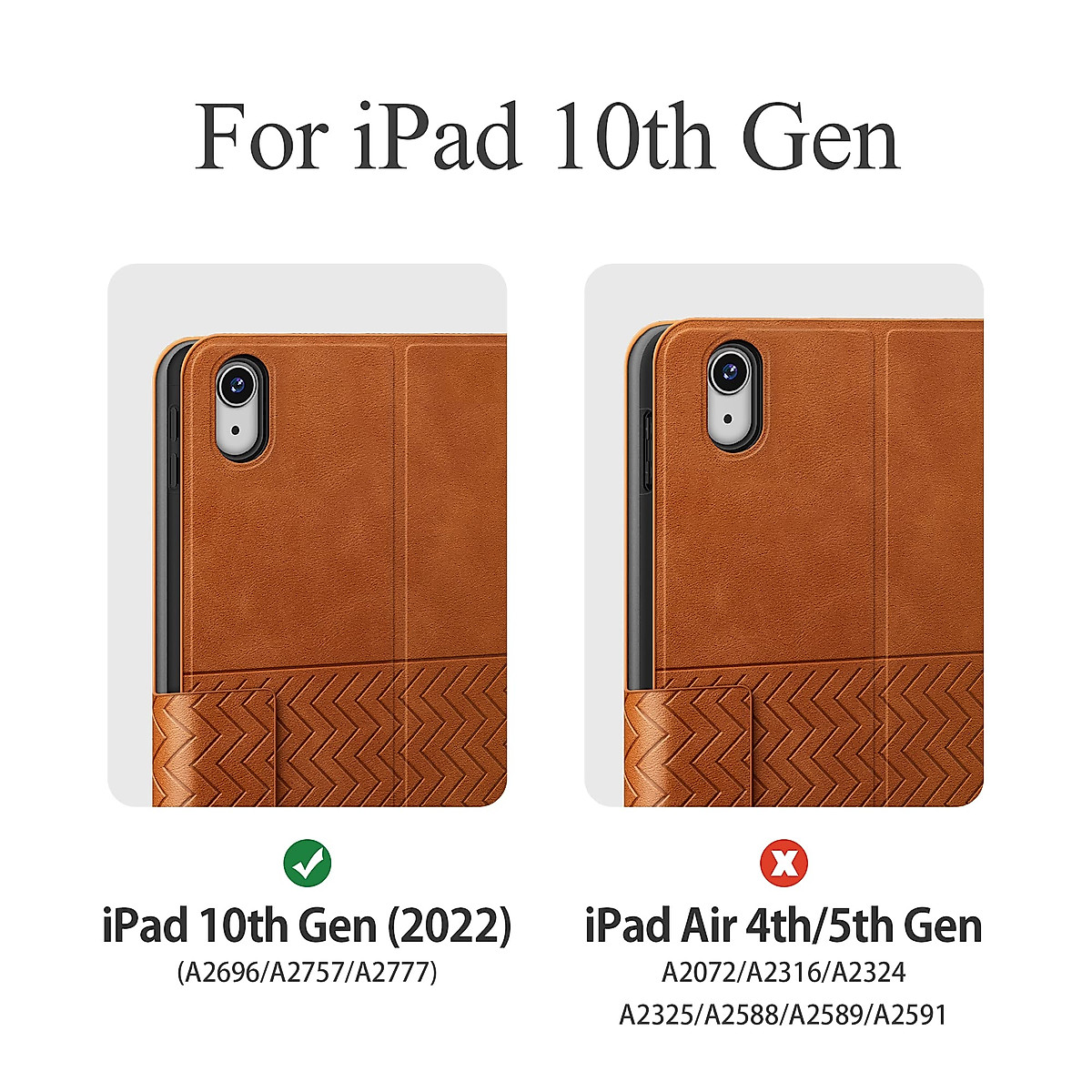 auaua Case for iPad 10th Generation 2022, 10.9 inch Case with Pencil Holder, Auto Sleep/Wake, Adjustable Stand, PU Leather (Brown)