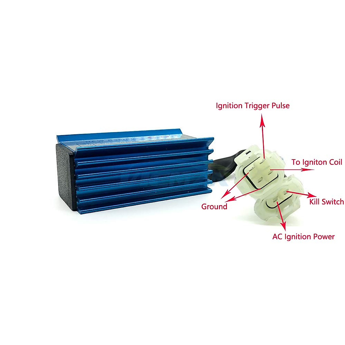 VRWEARE High Performance Motorcycle Racing 6pin CDI Ignition Coil Spark Plug Set Fit for Gy6 150cc 125cc 50cc 4-stroke Engines Scooter ATV Go Kart Moped Quad Pit Dirt Bike Cart