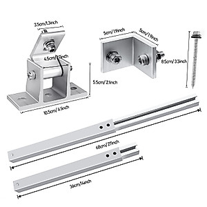 Adjustable Solar Panel Tilt Mount Brackets - Aluminum Alloy Mounting Brackets Support to 100 150 200 300 Watt Solar Panel for RV, Trailer, Boat, Yacht, Roof, Wall and Off-Grid(2 Sets-4 PCS)