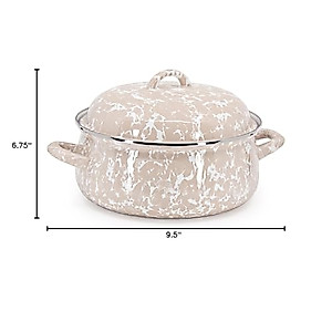 Golden Rabbit Enamelware - 4qt Dutch Oven (Taupe Swirl)