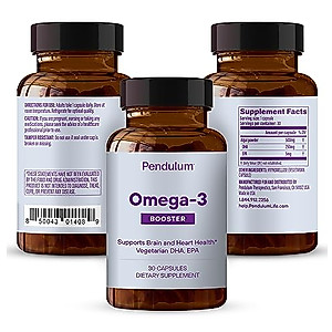 Pendulum Omega-3 Supplement - Vegetarian Algae Omega Supplement Promotes Brain & Heart Health with DHA & EPA - 30 Capsules