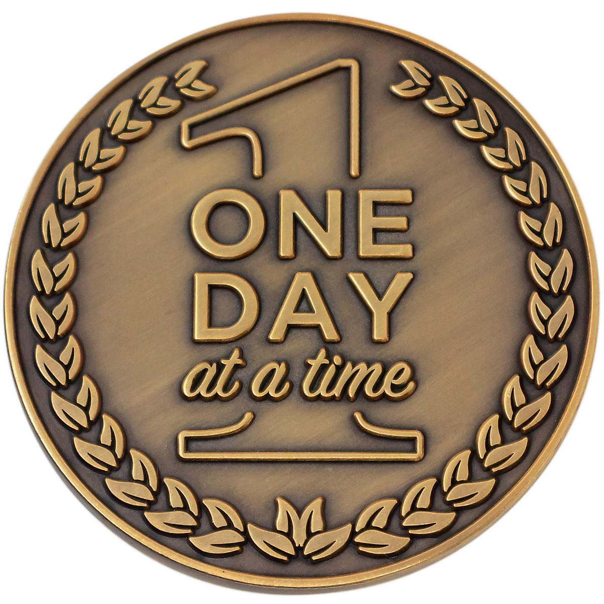 Serenity Prayer and One Day at a Time Coin, Bulk Pack of 10 Recovery Chip Pocket Tokens for AA, Antique Gold Plated Recovery Challenge Coin, Gift of Peace and Sobriety