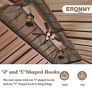 EROMMY Hardtop Gazebo Galvanized Steel Outdoor Gazebo Canopy Double Vented Roof Pergolas Aluminum Frame with Netting and Curtains for Garden,Patio,Lawns,Parties (12'x 16')