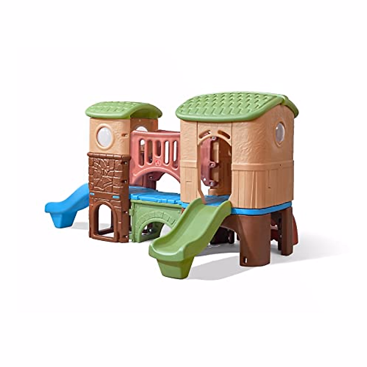 Step2 Clubhouse Climber Playset – Toddler Play Gym with Elevated Clubhouse, Two Slides, Bridge, and Crawl-Through Tunnel